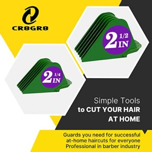 6pcs Professional Hair Clipper Guards Cutting Guides Fits for Most Wahl Clippers Clipper, Combs Replacement - 1 & 1/4" to 2 & 1/2", Guard Number: #20, 18, 16, 14, 12, 10 (Green)