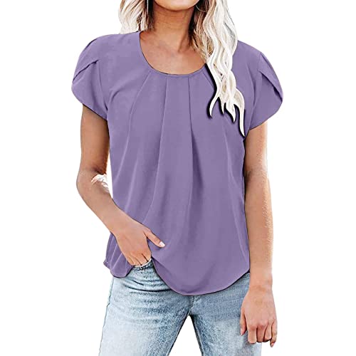 White Shirt for Women Casual,Women Summer V Neck Short Sleeve Shirt Casual Tunic Tops Blouse Short Sleeve Women Casual