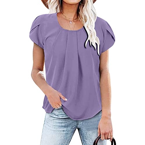 White Shirt for Women Casual,Women Summer V Neck Short Sleeve Shirt Casual Tunic Tops Blouse Short Sleeve Women Casual