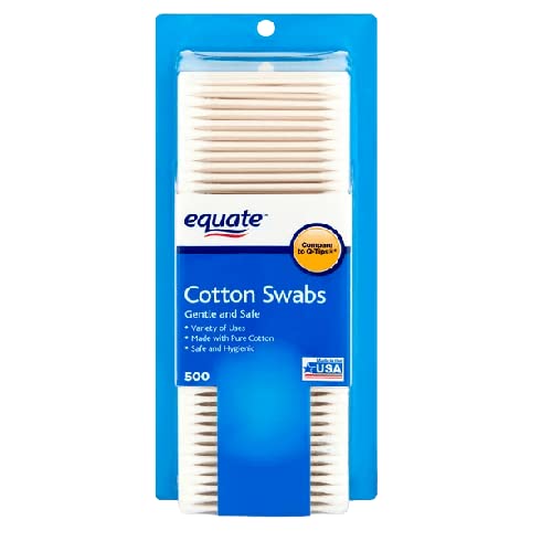 Equate Cotton Swabs, Gentle, Hygienic and Safe, 500 Count (PACK OF 3)