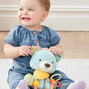 Skip Hop Bandana Buddies Baby Activity and Teething Toy with Multi-Sensory Rattle and Textures, Bear