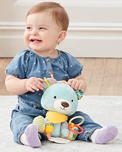 Skip Hop Bandana Buddies Baby Activity and Teething Toy with Multi-Sensory Rattle and Textures, Bear