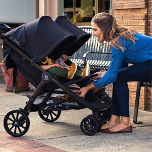 Britax B-Lively Double Stroller, Raven - Quick Self Standing Fold, Adjustable Handlebar, All Wheel Suspension