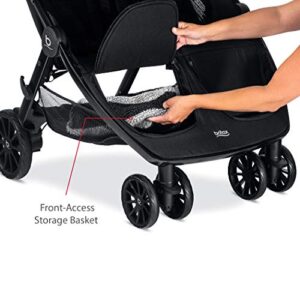 Britax B-Lively Double Stroller, Raven - Quick Self Standing Fold, Adjustable Handlebar, All Wheel Suspension