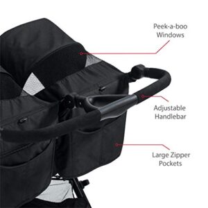 Britax B-Lively Double Stroller, Raven - Quick Self Standing Fold, Adjustable Handlebar, All Wheel Suspension