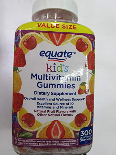 Equate Kids Multivitamin Vitamins & Minerals, Fruit, 300 Vegetarian Gummies (Pack of 2)