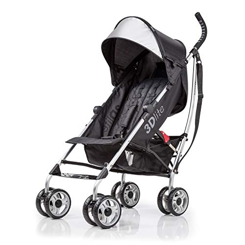 Summer Infant 3Dlite Convenience Stroller, Black (Silver Frame)