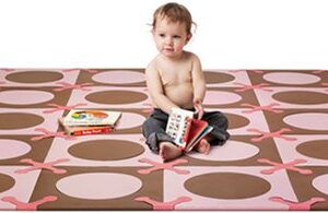 Skip Hop 20 Piece 70"x56" PlaySpot Floor Mat, Pink/Brown (Discontinued by Manufacturer)