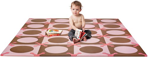 Skip Hop 20 Piece 70"x56" PlaySpot Floor Mat, Pink/Brown (Discontinued by Manufacturer)