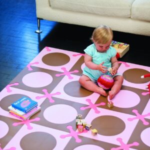 Skip Hop 20 Piece 70"x56" PlaySpot Floor Mat, Pink/Brown (Discontinued by Manufacturer)