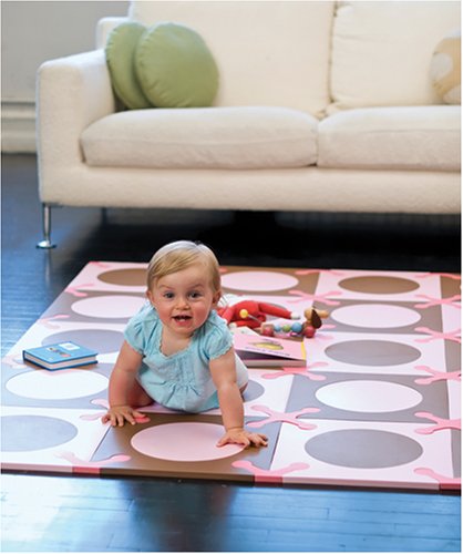 Skip Hop 20 Piece 70"x56" PlaySpot Floor Mat, Pink/Brown (Discontinued by Manufacturer)