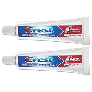 crest cavity protection regular toothpaste, travel size .85 oz. (24g) – pack of 2