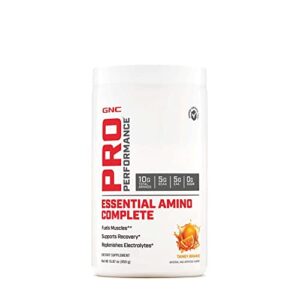 gnc pro performance essential amino complete, tangy orange, 30 servings, supports muscle recovery