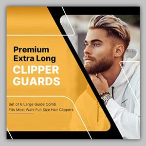 Professional Clipper Guards Cutting Guides Fits for Most Wahl Clippers, Strong & Sturdy 2.5 inch, 2.25", 2", 1.75", 1.5", 1.25" (#20, 18, 16, 14, 12, 10) Extra Long, Large Guide Comb Set (Green)