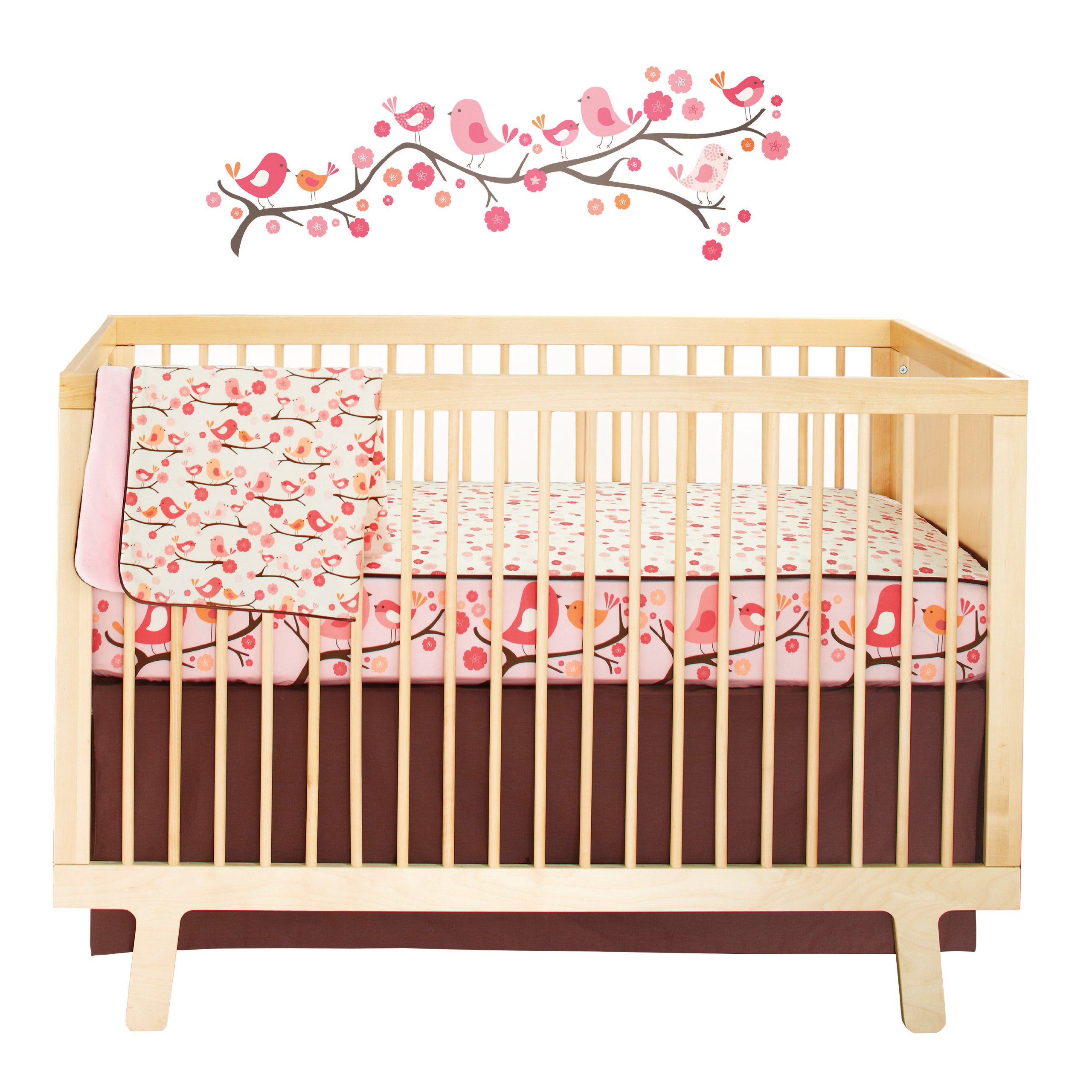 Skip Hop Complete Sheet 4 Piece Crib Bedding Sets, Springtime Birdie (Discontinued by Manufacturer)