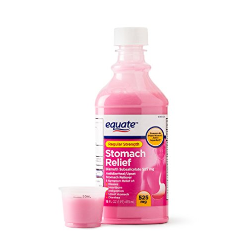 Equate - Stomach Relief, Regular Strength Pink Liquid 525 mg, 16 Ounce