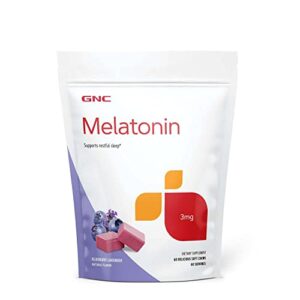 gnc melatonin – blueberry lavender – 60 soft chews