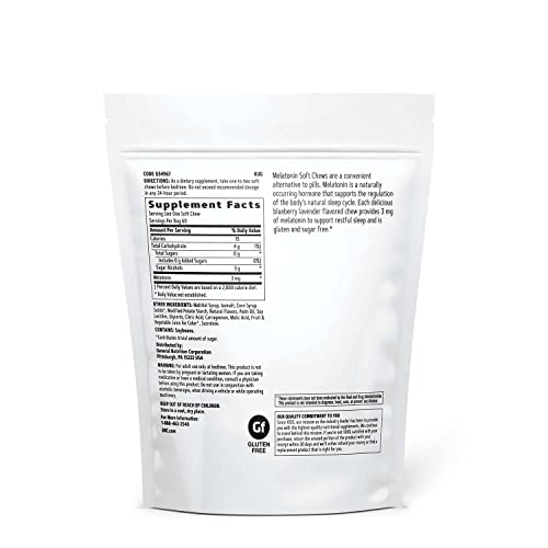 GNC Melatonin - Blueberry Lavender - 60 Soft Chews