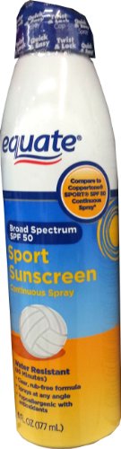 Equate Broad Spectrum SPF 50 Continuous Spray Sport Sunscreen 6oz Compare to Coppertone Sport