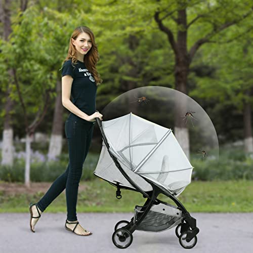 Beberoad Love Mosquito Net for Stroller Universal Baby Mosquito Net Durable Net Cover for Bassinet/Car Seat/Cradle (White)