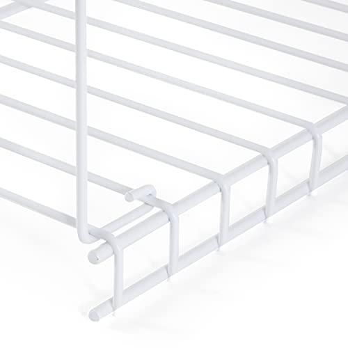 Rubbermaid Universal Closet 24 Inch Long Durable Steel Custom Wire Hanging Added Storage Shelf Accessory, White (2 Pack)