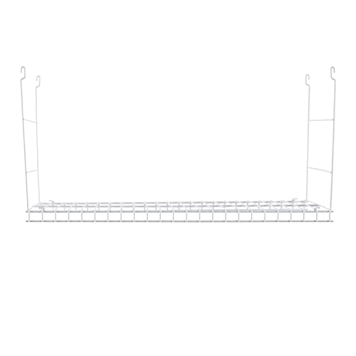 Rubbermaid Universal Closet 24 Inch Long Durable Steel Custom Wire Hanging Added Storage Shelf Accessory, White (2 Pack)