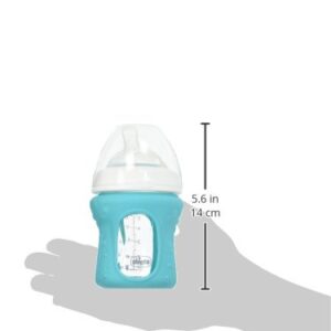 Chicco NaturalFit Glass Baby Bottle 2 Pack, 0m+ Slow Flow, with Bonus Silicone Sleeve