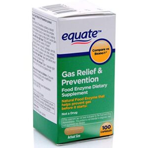 Equate Gas Bloating Relief and Prevention, Food Enzyme Dietary Supplement, 300 Count