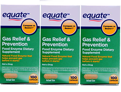 Equate Gas Bloating Relief and Prevention, Food Enzyme Dietary Supplement, 300 Count