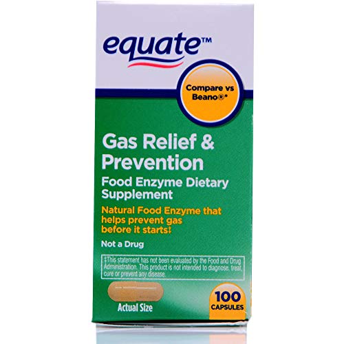 Equate Gas Bloating Relief and Prevention, Food Enzyme Dietary Supplement, 300 Count