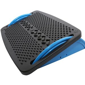 IO Crest Ergonomic Floating Tilt Foot Rest Textured Surface Reduce Muscle Strain, Black Blue