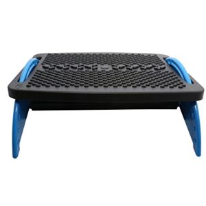 IO Crest Ergonomic Floating Tilt Foot Rest Textured Surface Reduce Muscle Strain, Black Blue