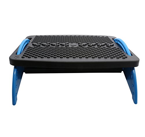 IO Crest Ergonomic Floating Tilt Foot Rest Textured Surface Reduce Muscle Strain, Black Blue