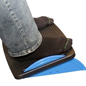 IO Crest Ergonomic Floating Tilt Foot Rest Textured Surface Reduce Muscle Strain, Black Blue