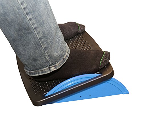 IO Crest Ergonomic Floating Tilt Foot Rest Textured Surface Reduce Muscle Strain, Black Blue