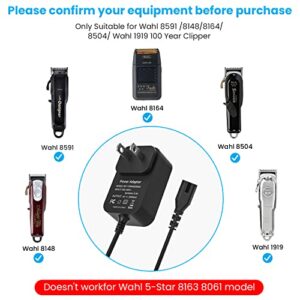 NFGEKT 4V for Wahl Magic Clip Cordless Charger, 4V Wahl Clipper Charger for Wahl Shaver 8148/8591/8164/8504, Wahl 1919 100 Year Hair Clipper, Wahl 5-Star Magic Clip Cordless Shavers.