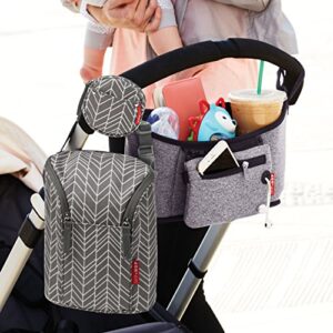 Skip Hop Pacifier Holder, Grab & Go, Grey Feather