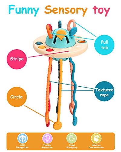 Baby Toys for 6-12-18 Month,12 Pcs Pull String Learning Ropes with Bubble Fidget Toys and Sliding Balls,Baby Boys Girl Birthday Gifts Montessori Toys for 1 2 Year Old