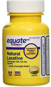 equate natural vegetable laxative, sennosides 8.6 mg tablets, 100-count bottle by equate