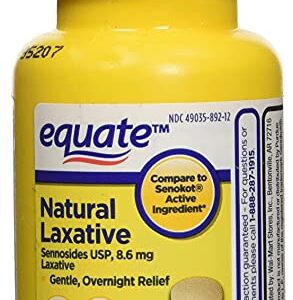 Equate Natural Vegetable Laxative, Sennosides 8.6 mg Tablets, 100-Count Bottle by Equate