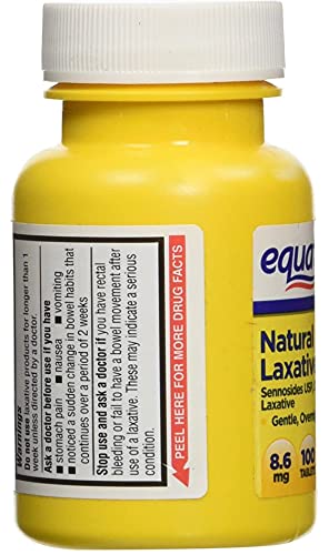 Equate Natural Vegetable Laxative, Sennosides 8.6 mg Tablets, 100-Count Bottle by Equate