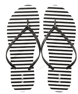 old navy women beach summer casual flip flop sandals (10, o.n. new black stripe)