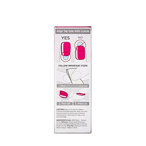 KISS imPRESS Color Press-On Nails Polish-Free Manicure Set, ‘Orchid Festival’, 30 Chip-Proof, Smudge-Proof Fake Nails