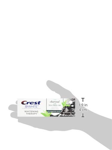 Crest Charcoal 3D White Toothpaste, Whitening Therapy, with Tea Tree Oil, Refreshing Mint Flavor, 4.1 Oz, 6.148 Lb