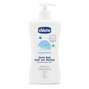 chicco baby moments gentle body wash and shampoo (500ml)