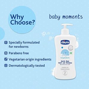 Chicco Baby Moments Gentle Body Wash and Shampoo (500ml)