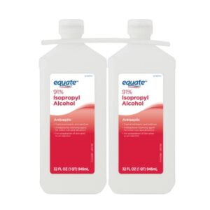 Equate 91% Isopropyl Alcohol Liquid Antiseptic, 32 fl oz, Twin Pack