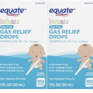 Walmart Equate Infants Dye-Free Gas Relief Drops, Simethicone 20mg, 1 fl oz (2 Pack)