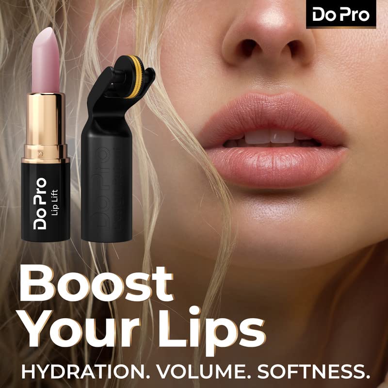 DoPro Lip Lift Stick Boost-In - Lip Plumper Stick with Anti-Aging Stimulating Roller, Plumping Lip Stick with Hyaluronic Acid, Collagen, Vitamin C & E - Volumizing & Hydrating Lip Plumping Serum - 5ml (Lip lift lipstick)