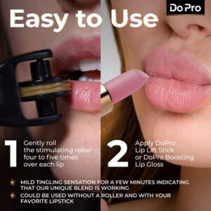 DoPro Lip Lift Stick Boost-In - Lip Plumper Stick with Anti-Aging Stimulating Roller, Plumping Lip Stick with Hyaluronic Acid, Collagen, Vitamin C & E - Volumizing & Hydrating Lip Plumping Serum - 5ml (Lip lift lipstick)